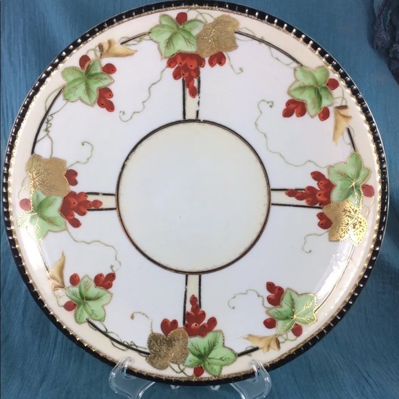 Nippon | Accents | Antique Hand Painted Nippon Plate Leaf Mark ...